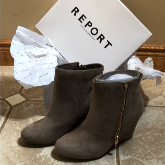 Report | Shoes | Report Faux Seuss Wedge Booties Sz 7 | Poshmark